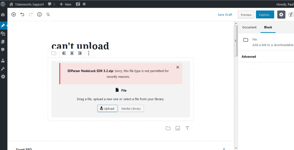 Cant Upload Zip Files Tokenworks Support